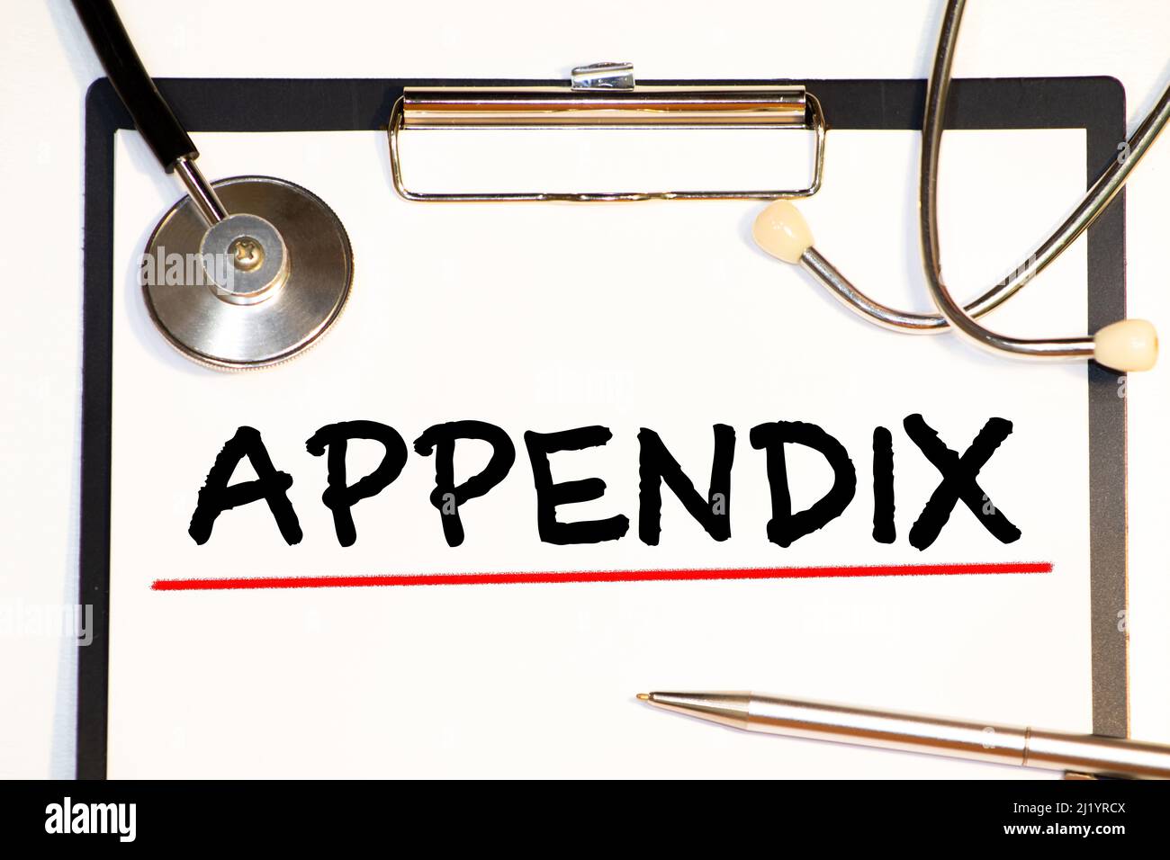 Appendix text written on a diary, medical concept Stock Photo - Alamy
