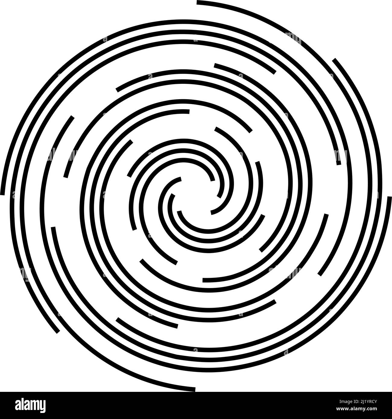 Spiral, swirl, twirl and whirl element. Helix, volute ripple, vortex ...