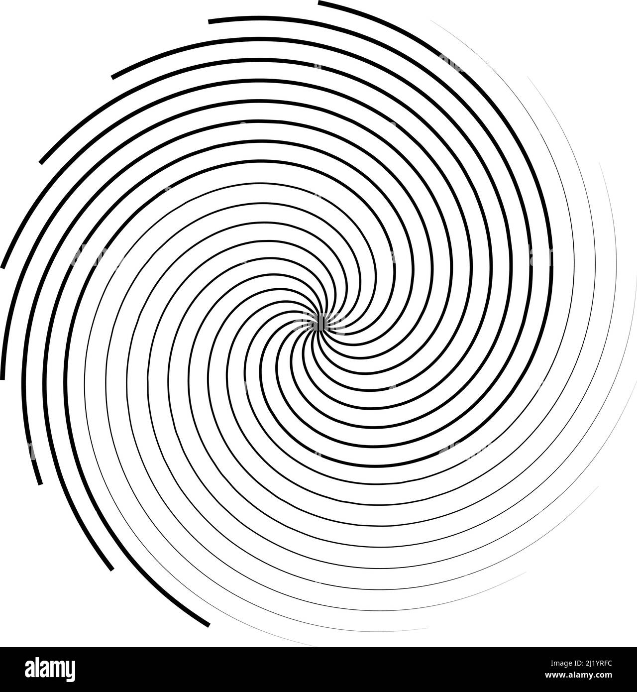 Spiral, swirl, twirl and whirl element. Helix, volute ripple, vortex ...