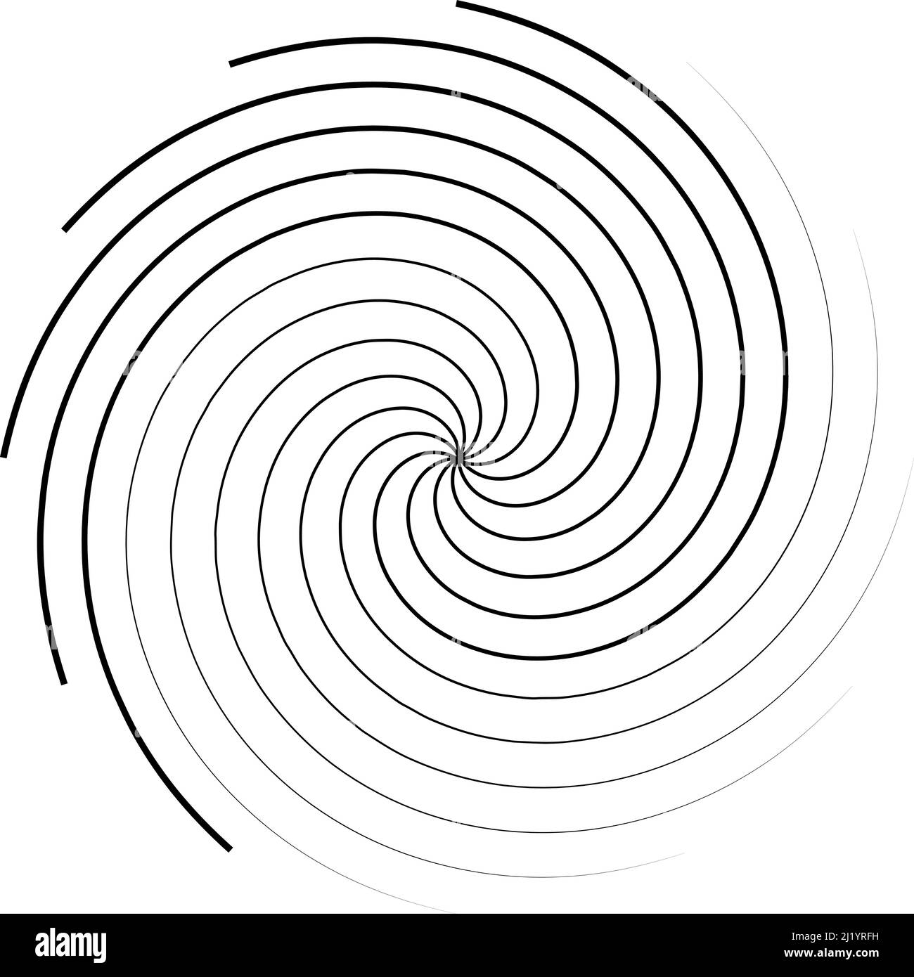 Spiral, swirl, twirl and whirl element. Helix, volute ripple, vortex ...