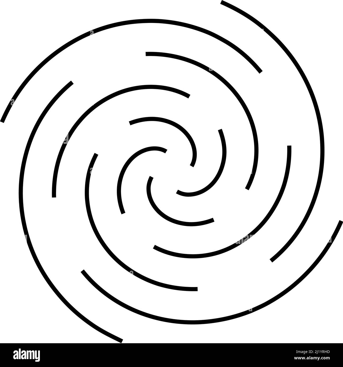 Spiral, swirl, twirl and whirl element. Helix, volute ripple, vortex ...