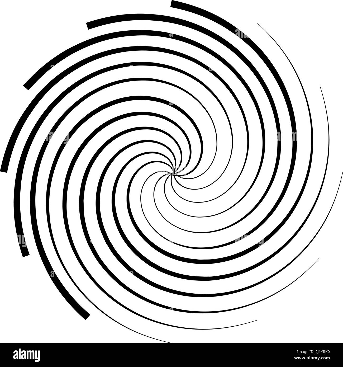 Spiral, swirl, twirl and whirl element. Helix, volute ripple, vortex ...