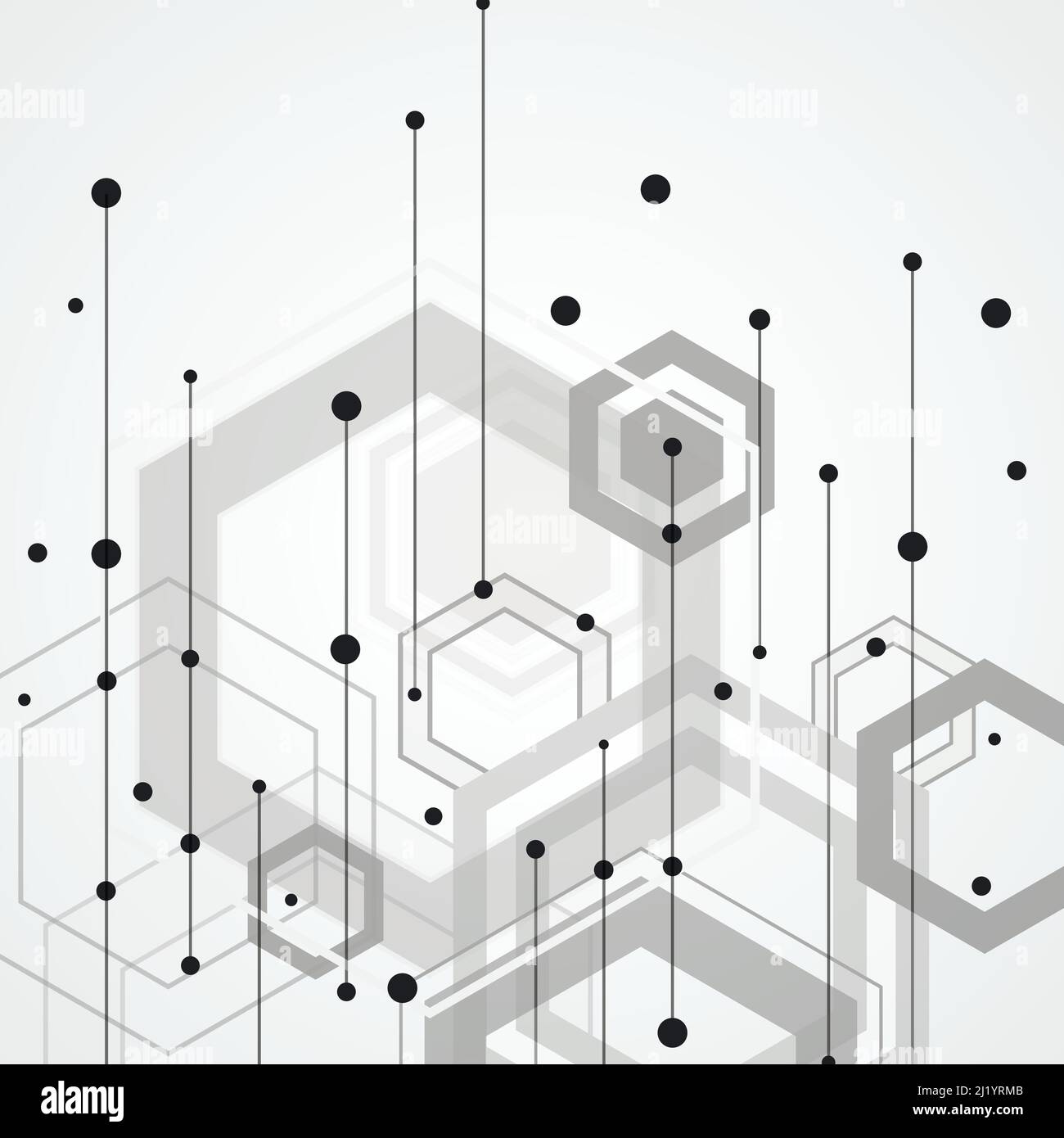 Technology hexagon style illustration and geometric background Stock ...