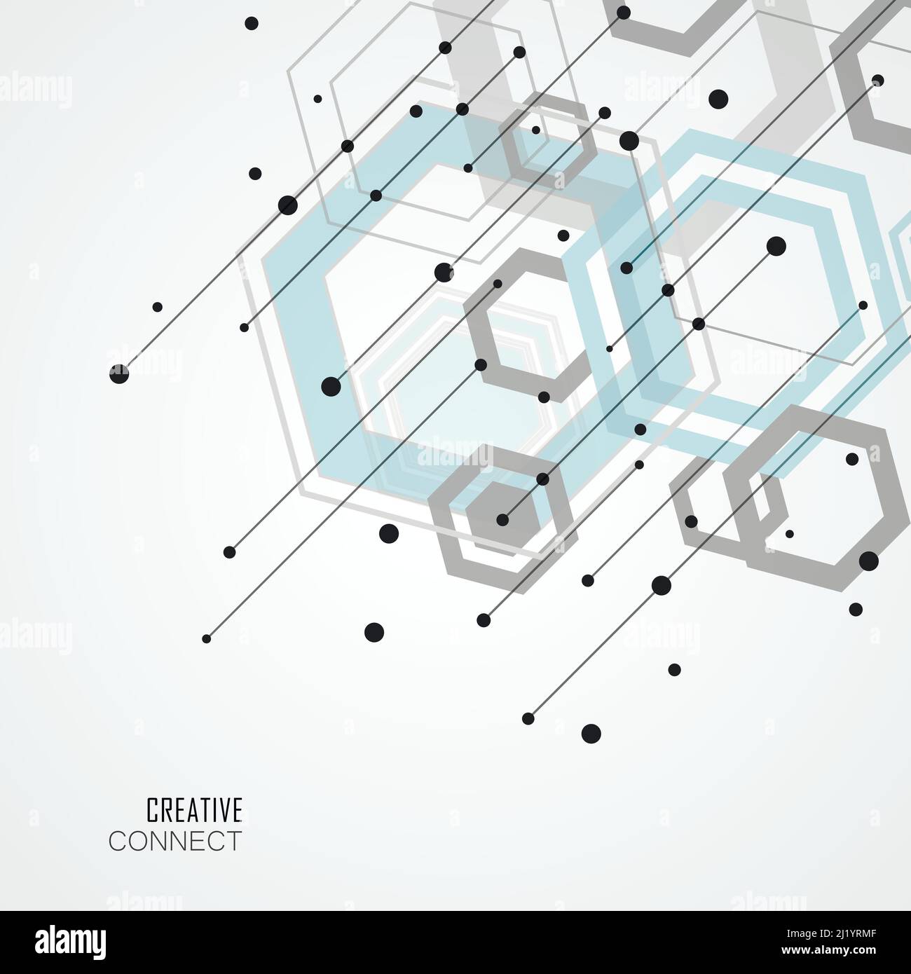 Technology hexagon style illustration and geometric background Stock ...