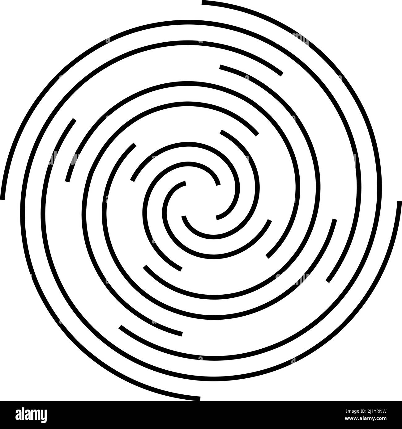 Spiral, swirl, twirl and whirl element. Helix, volute ripple, vortex ...