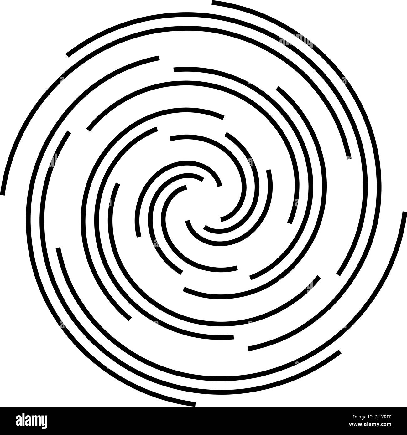 Spiral, swirl, twirl and whirl element. Helix, volute ripple, vortex ...