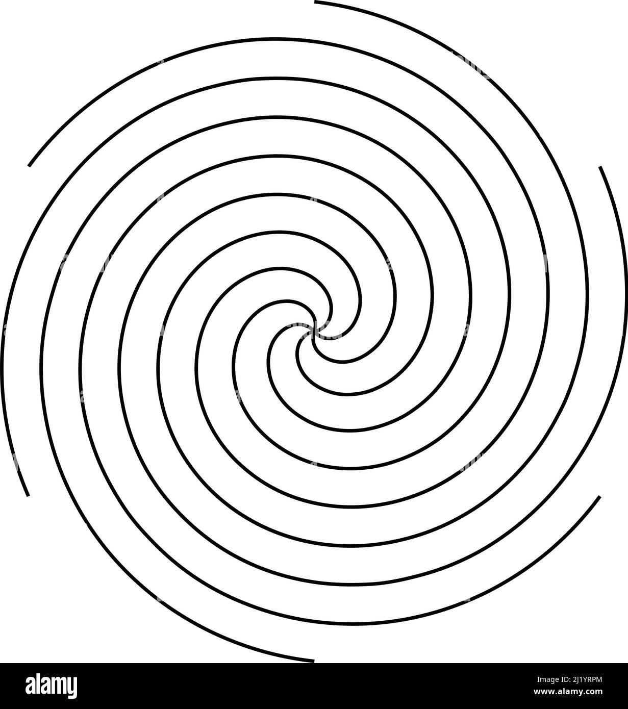 Spiral, swirl, twirl and whirl element. Helix, volute ripple, vortex ...