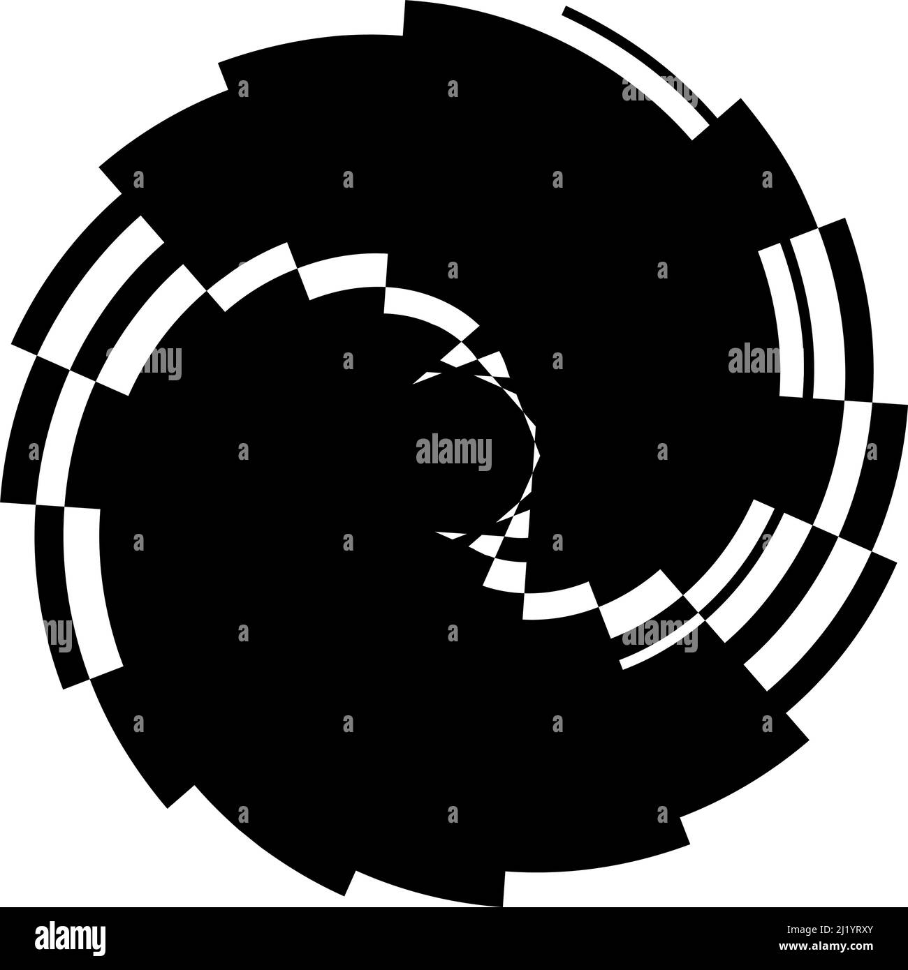 Spiral, swirl, twirl and whirl element. Helix, volute ripple, vortex ...