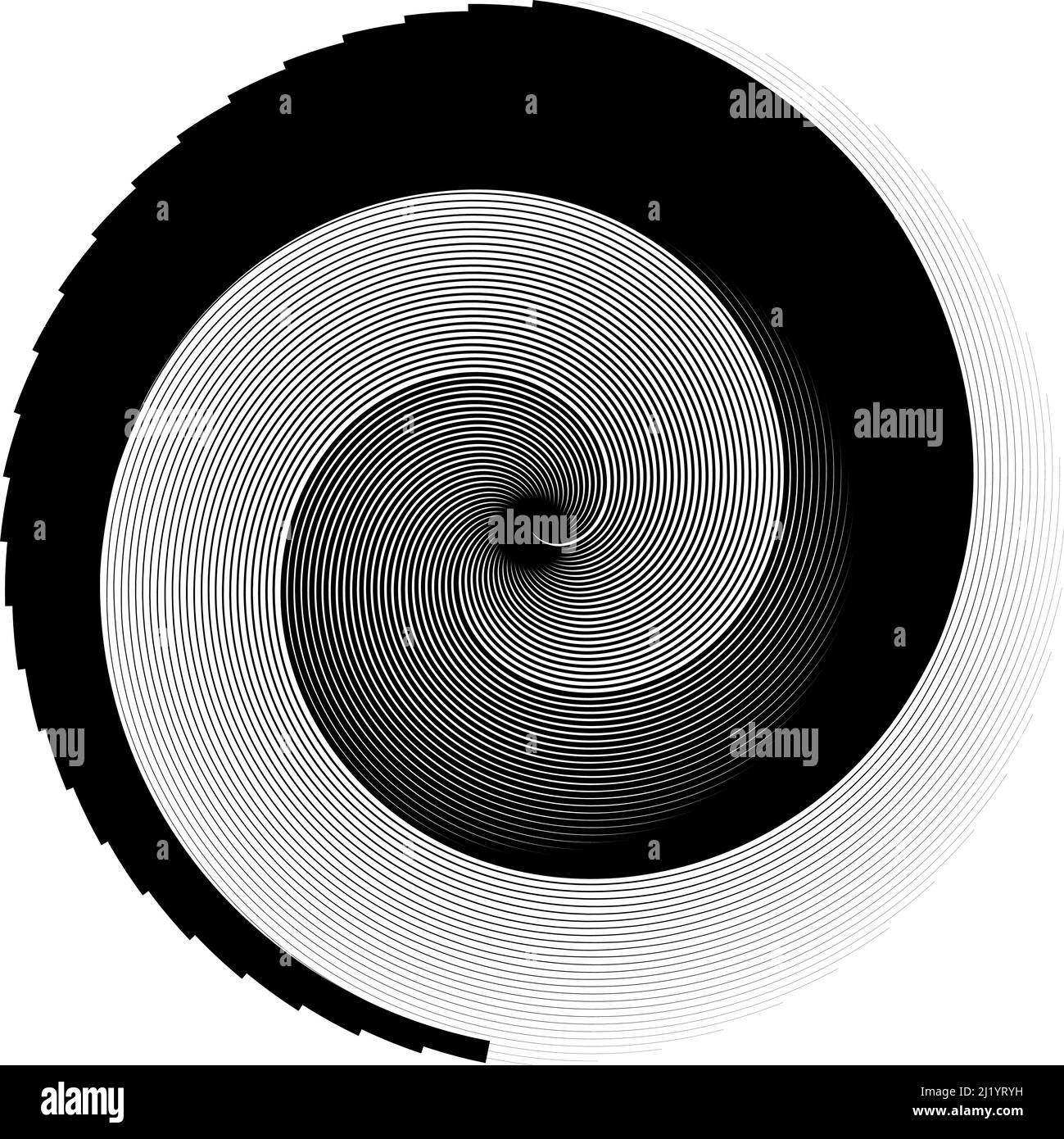 Spiral, swirl, twirl and whirl element. Helix, volute ripple, vortex ...