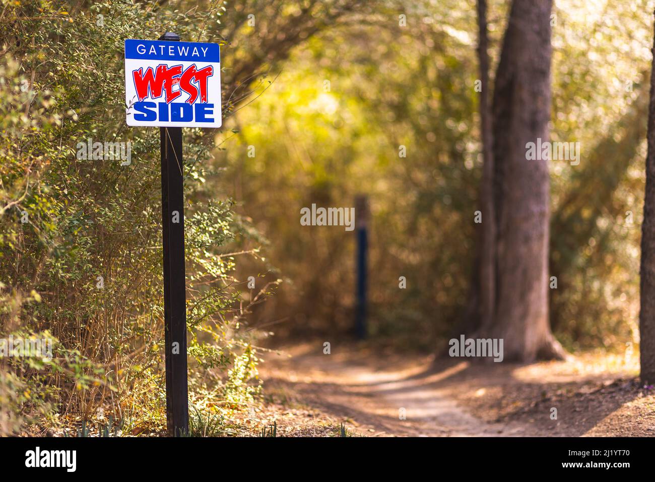 A picture of a sign in a forest Stock Photo - Alamy