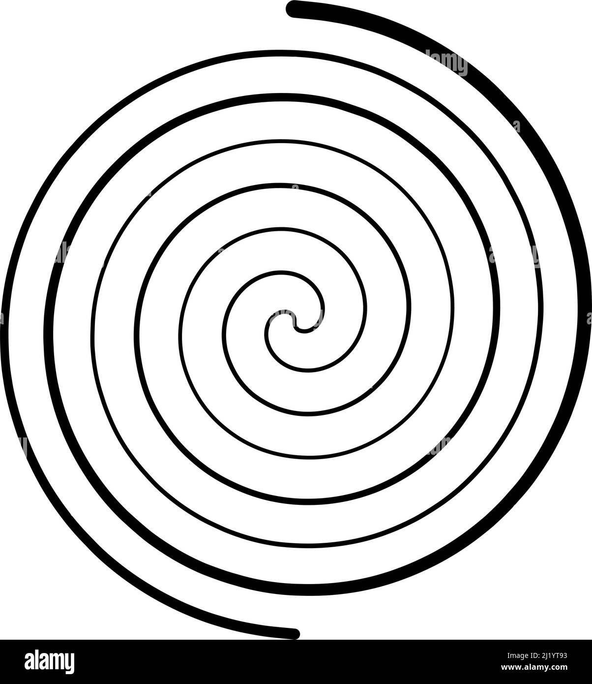 Spiral, swirl, twirl and whirl element. Helix, volute ripple, vortex ...