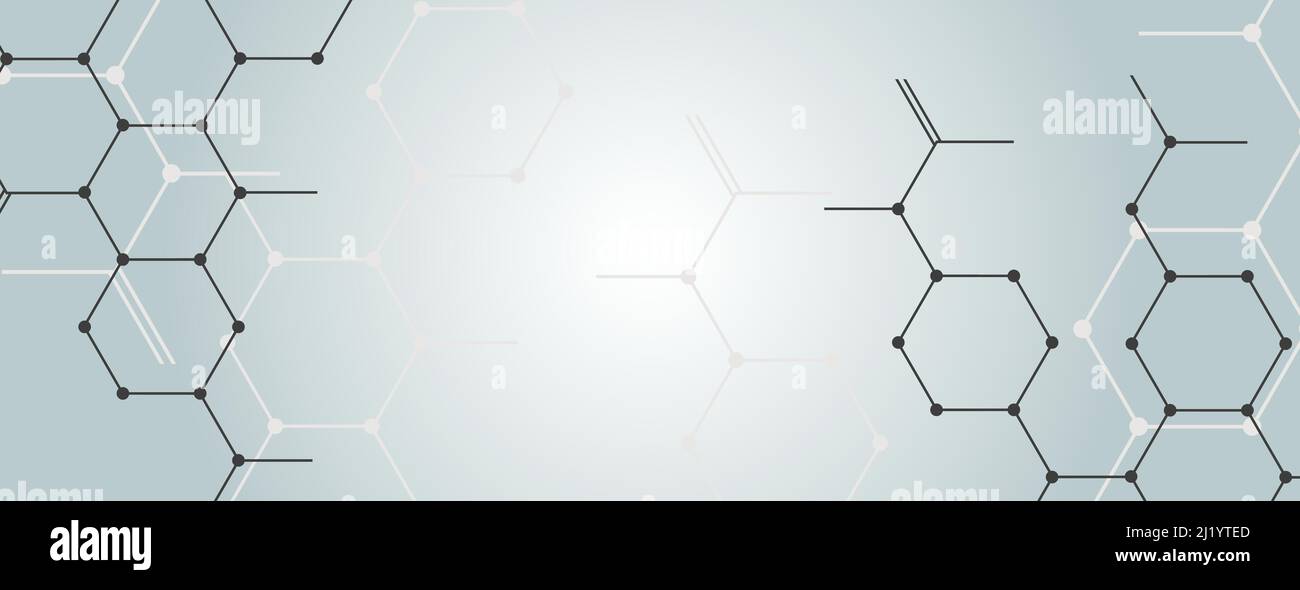 Chemistry abstract background with hexagonal molecular structure ...
