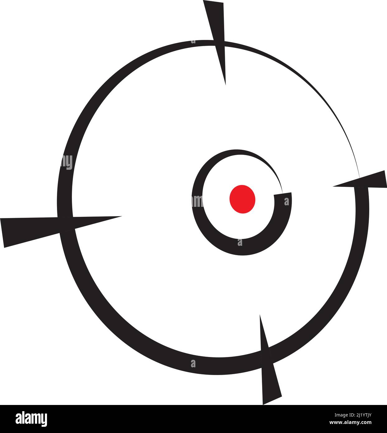 Crosshair, target, aim mark, icon. Reticle symbol for bullseye ...