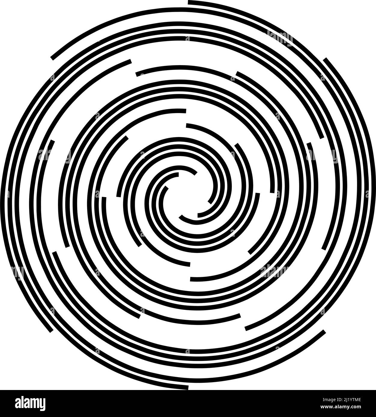 Spiral, swirl, twirl and whirl element. Helix, volute ripple, vortex ...