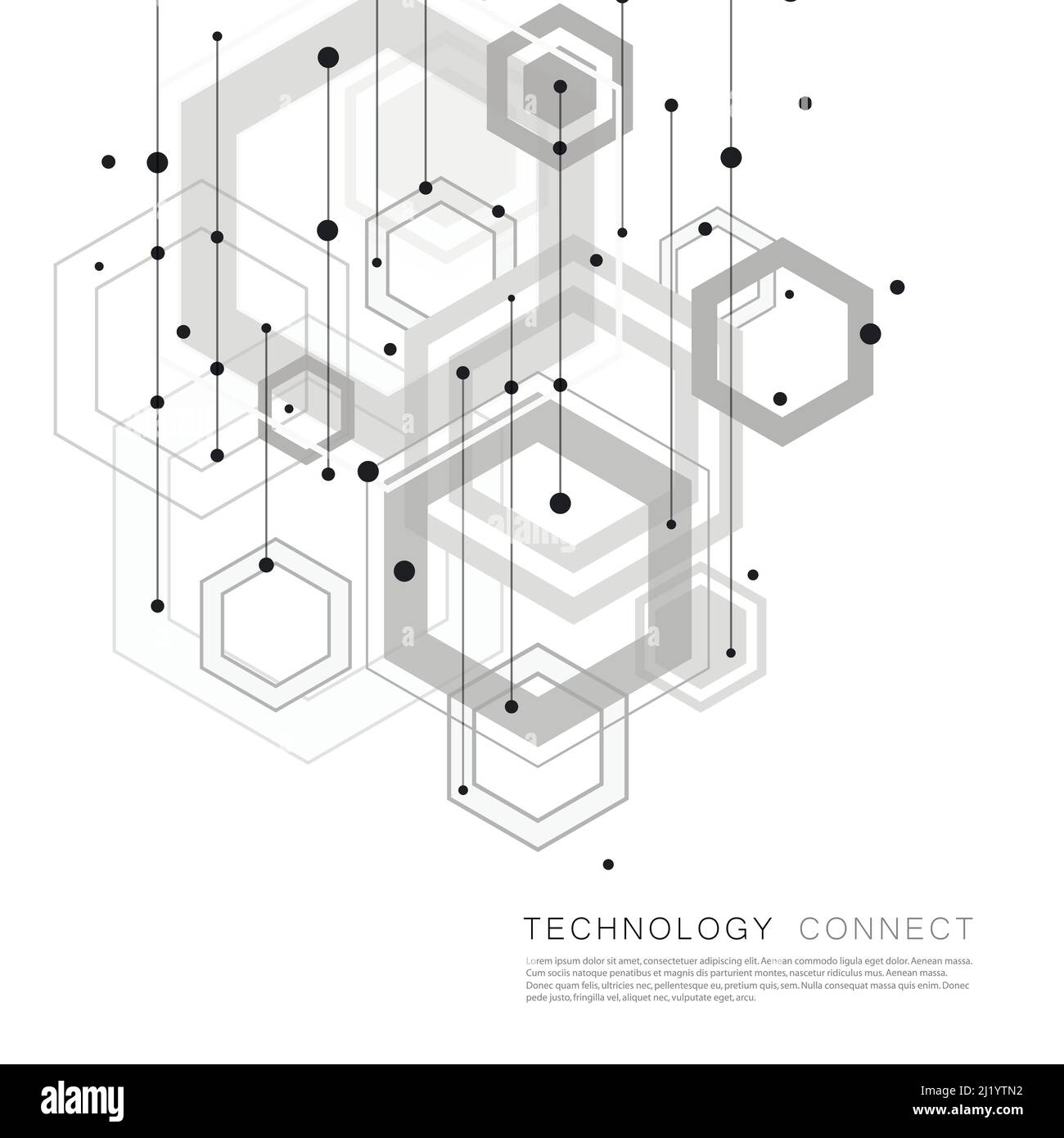 Technology hexagon style illustration and geometric background Stock ...