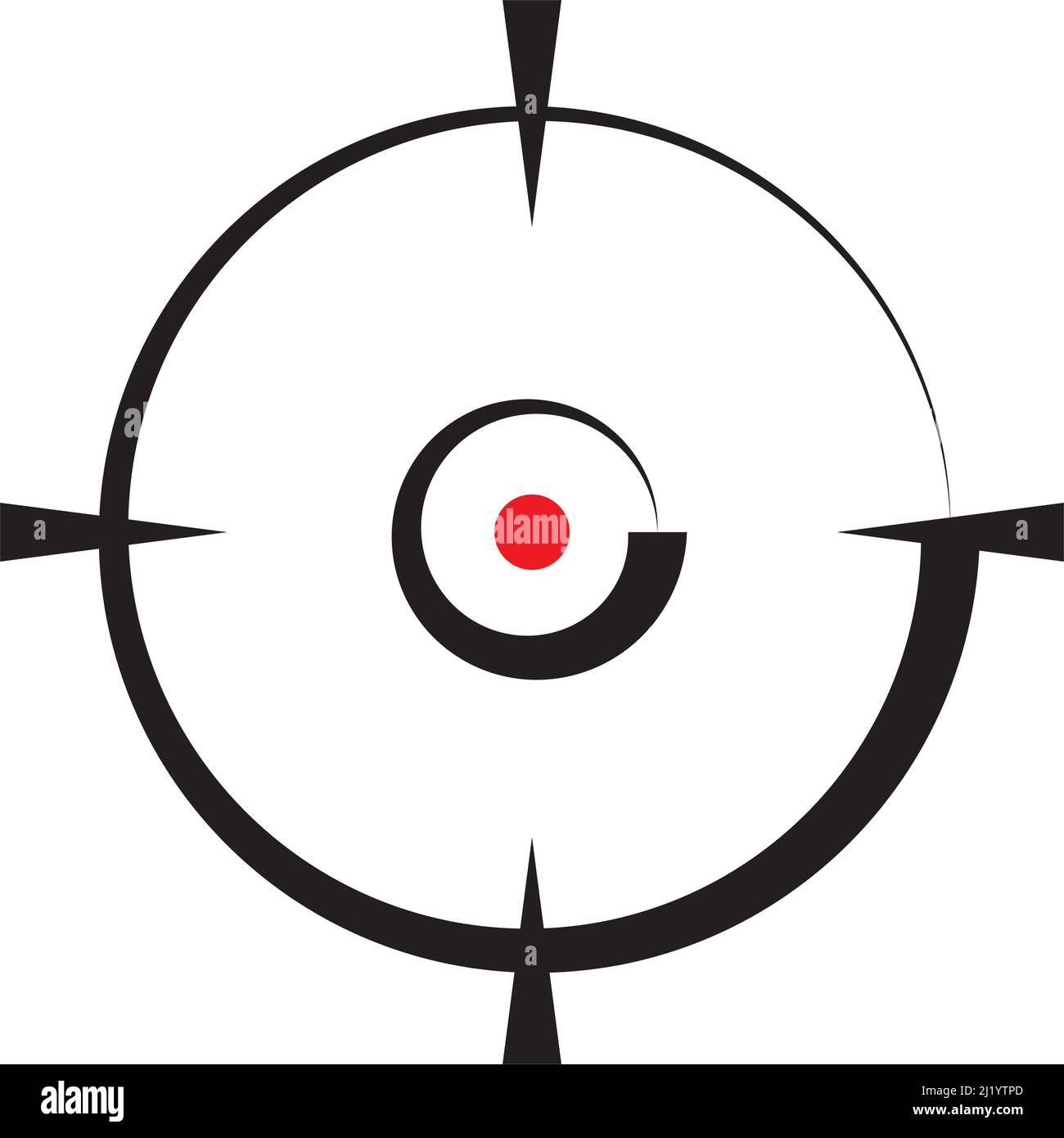 Crosshair, target, aim mark, icon. Reticle symbol for bullseye ...