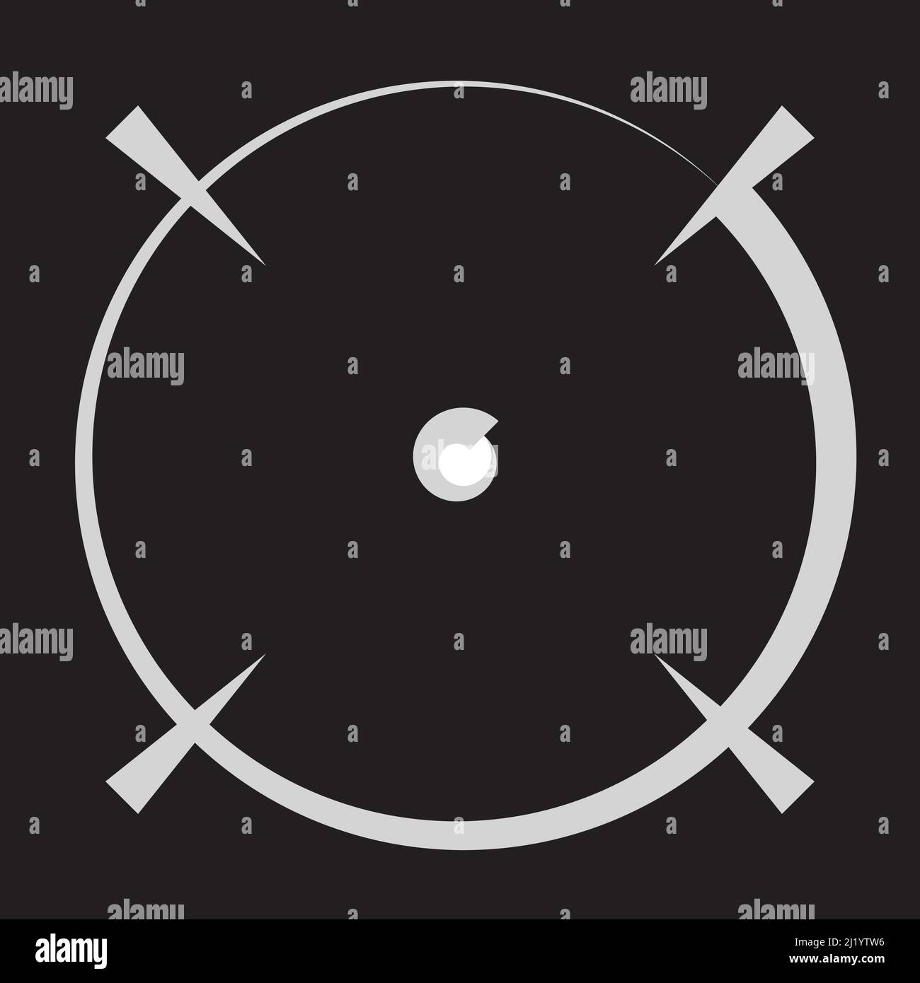 Crosshair, target, aim mark, icon. Reticle symbol for bullseye ...