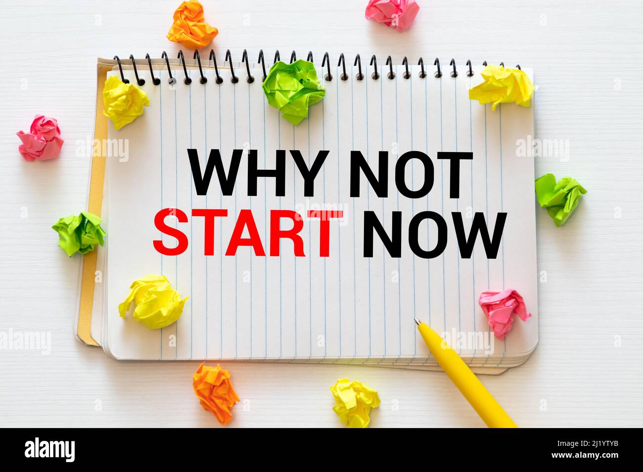 why not start now concept. male hand writes why not start now Stock ...