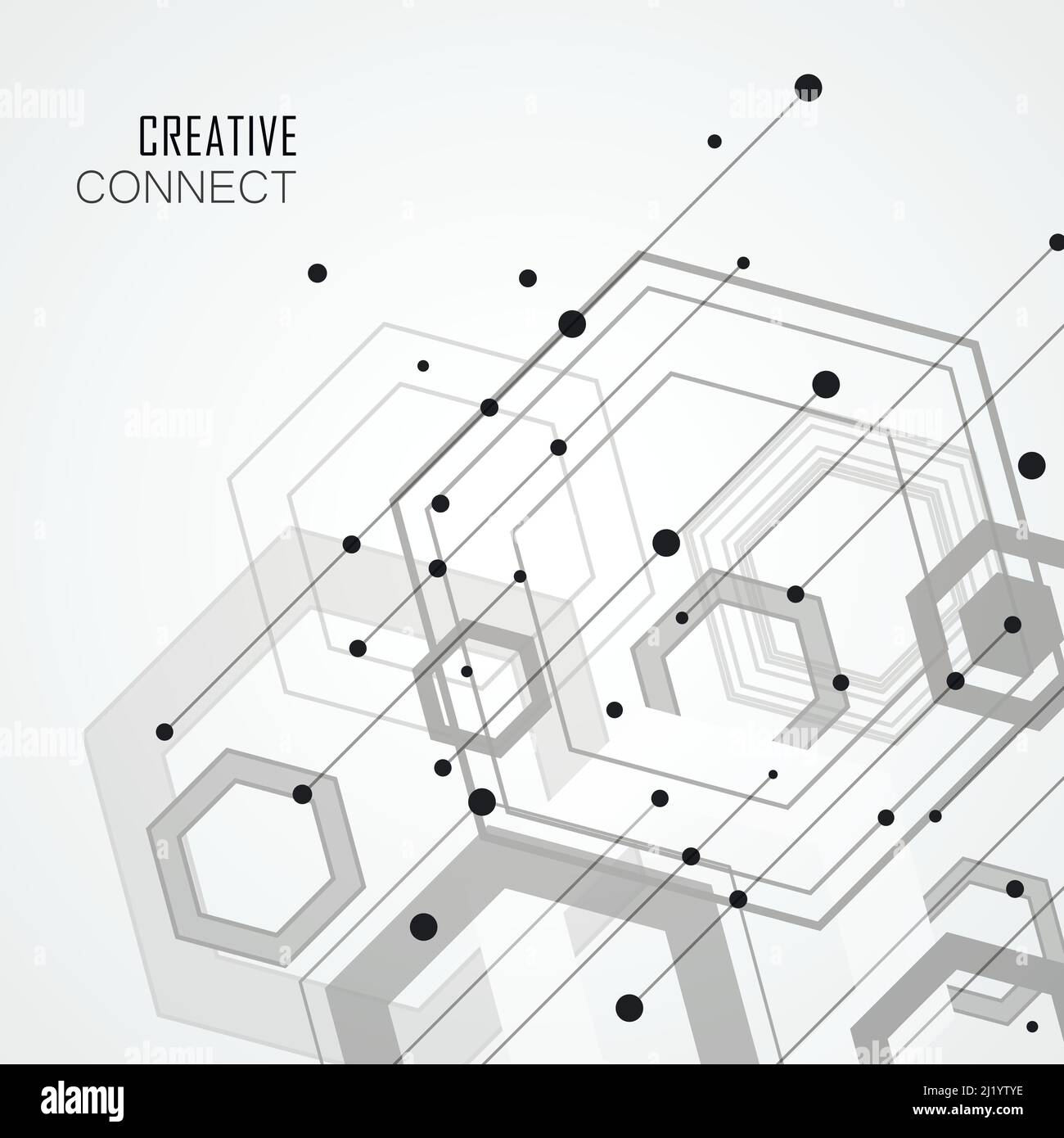 Technology hexagon style illustration and geometric background Stock ...