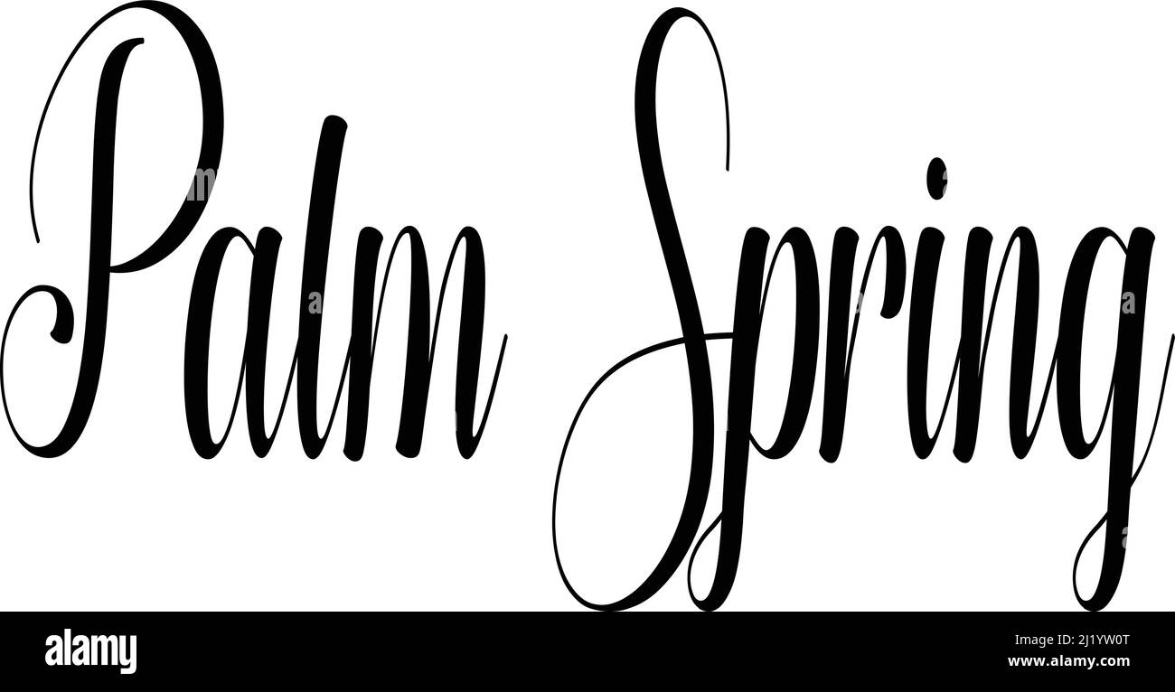 Palm Spring text sign illustation on white background Stock Vector ...