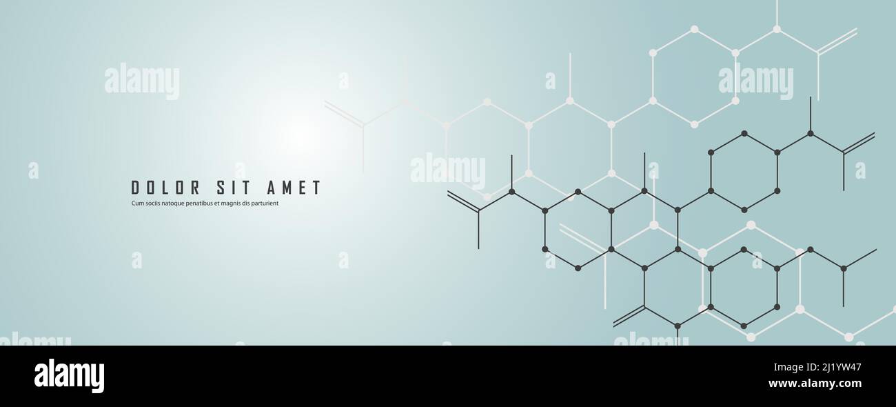 Chemistry abstract background with hexagonal molecular structure ...