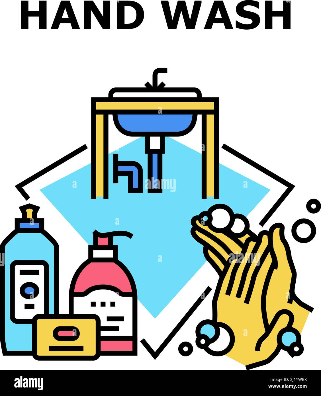 Hand Washing Vector Concept Color Illustration Stock Vector Image & Art ...