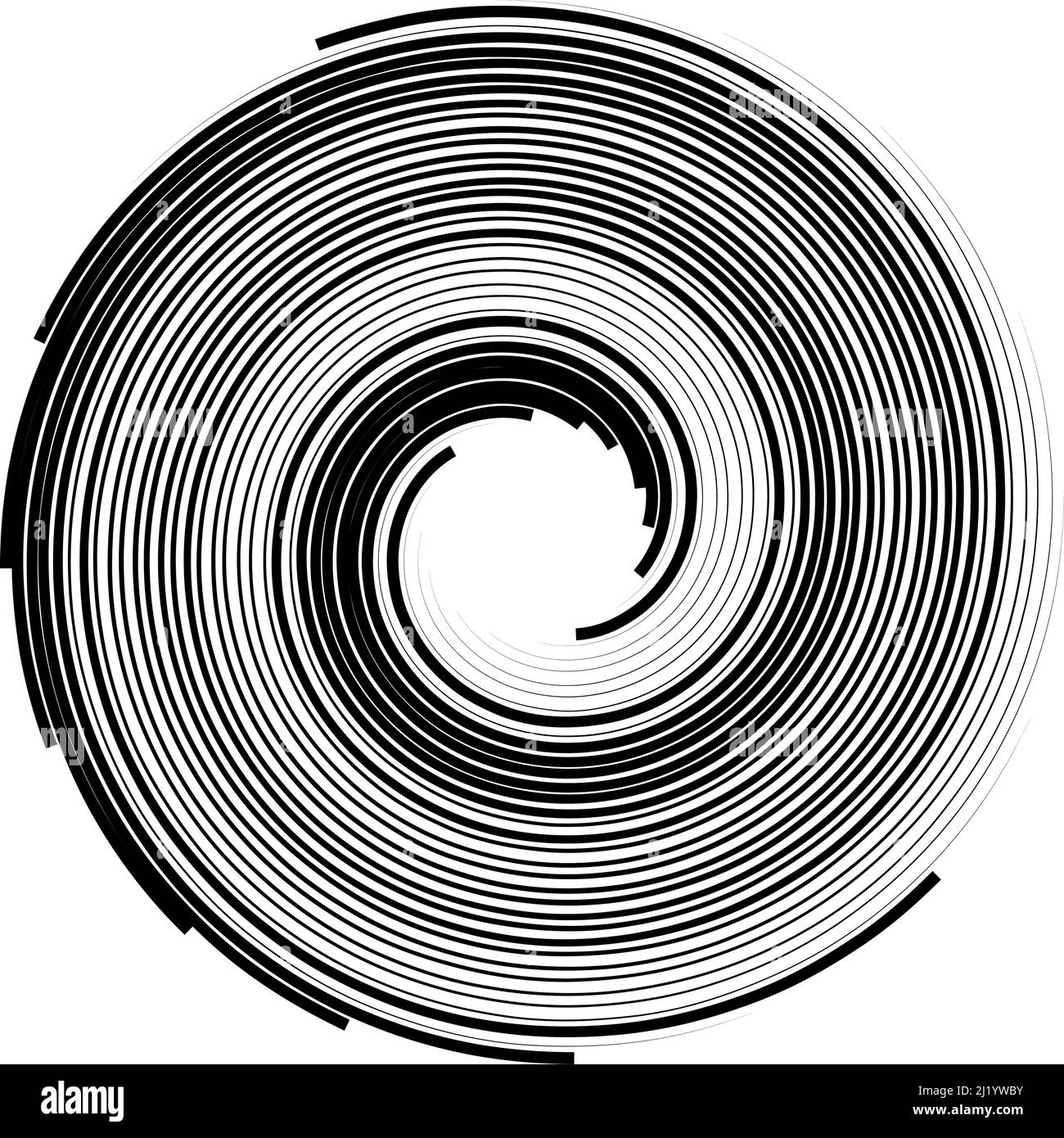 Spiral, swirl, twirl and whirl element. Helix, volute ripple, vortex ...