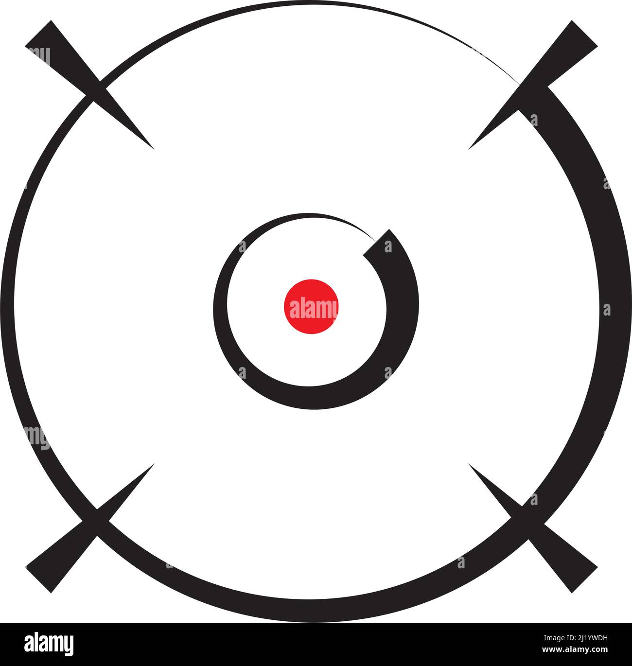 Crosshair, target, aim mark, icon. Reticle symbol for bullseye ...