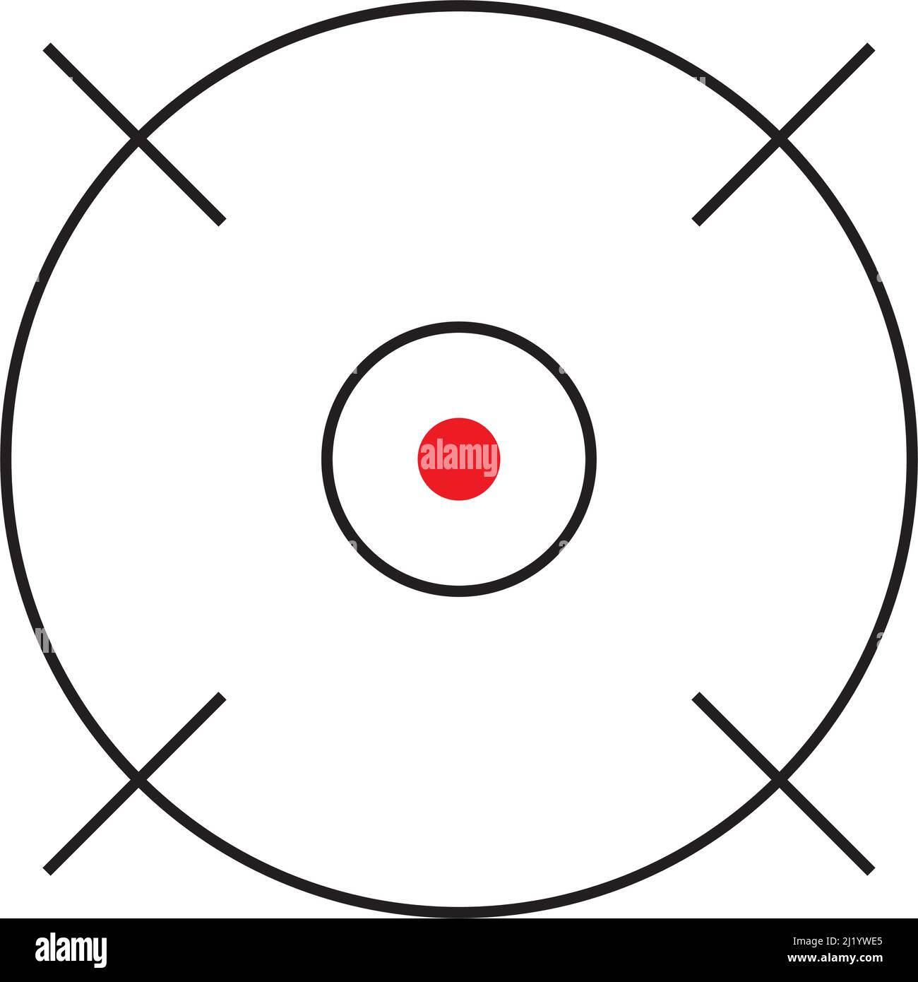 Crosshair, target, aim mark, icon. Reticle symbol for bullseye ...