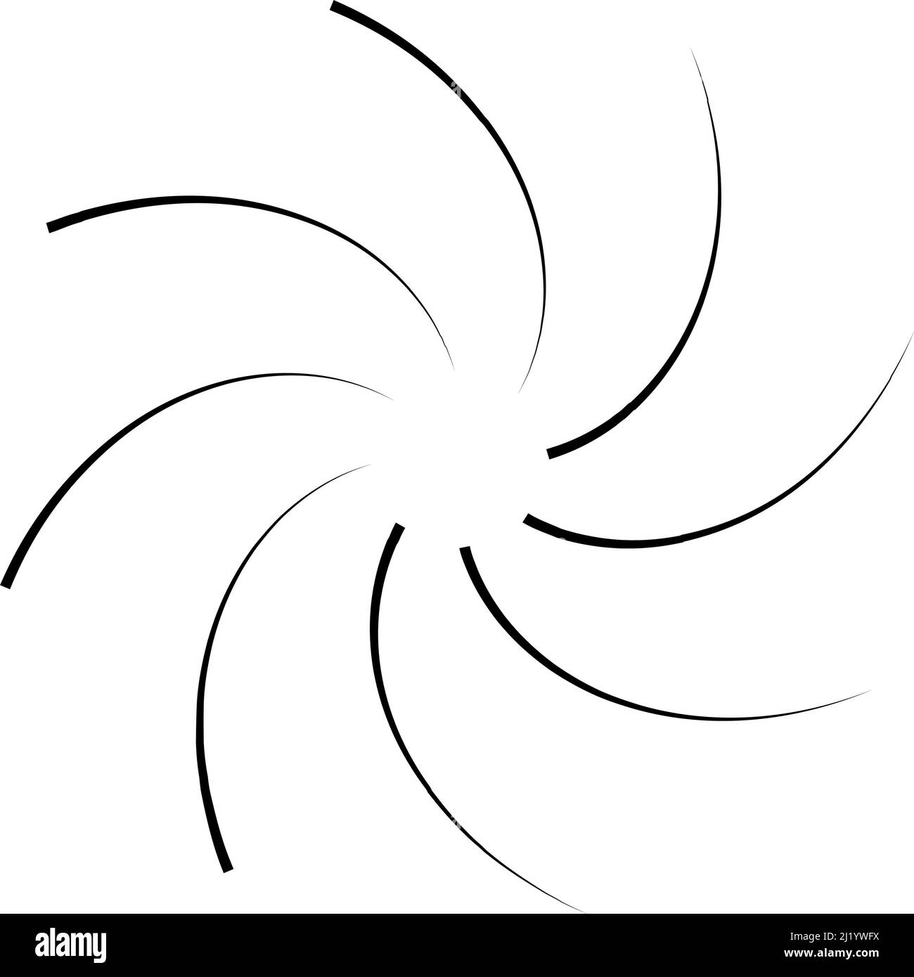 Spiral, swirl, twirl and whirl element. Helix, volute ripple, vortex ...