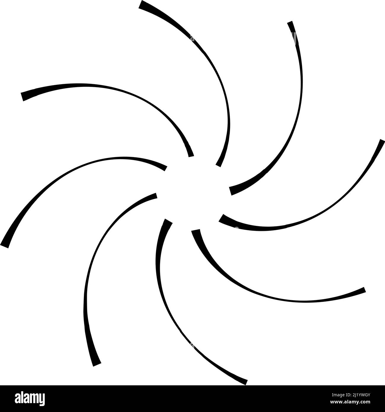 Spiral, swirl, twirl and whirl element. Helix, volute ripple, vortex ...