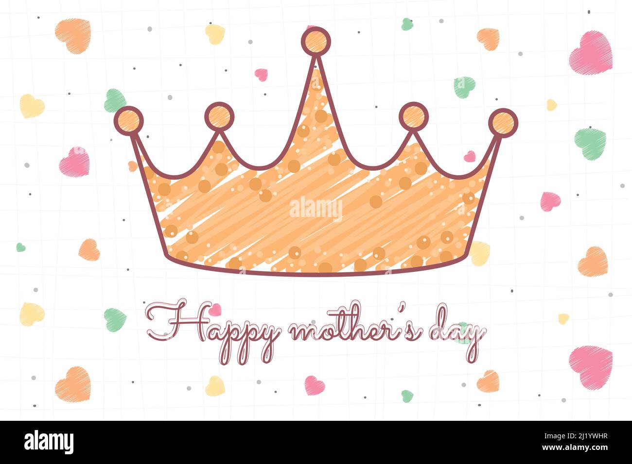Sketch of a crown Happy mothers day card Vector Stock Vector Image ...