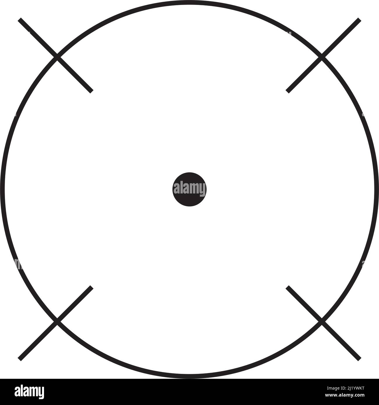Crosshair, target, aim mark, icon. Reticle symbol for bullseye ...
