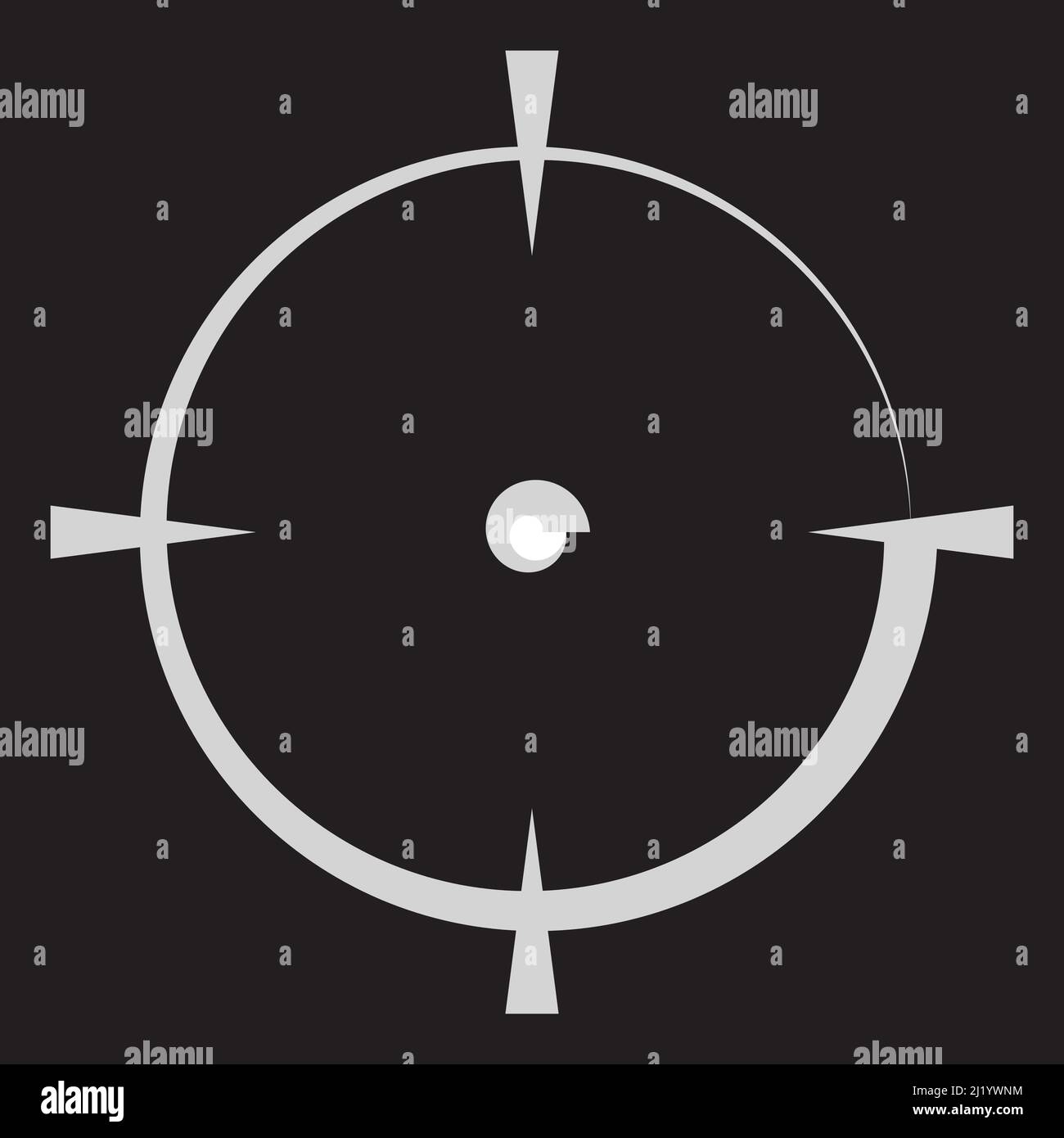 Crosshair, target, aim mark, icon. Reticle symbol for bullseye ...
