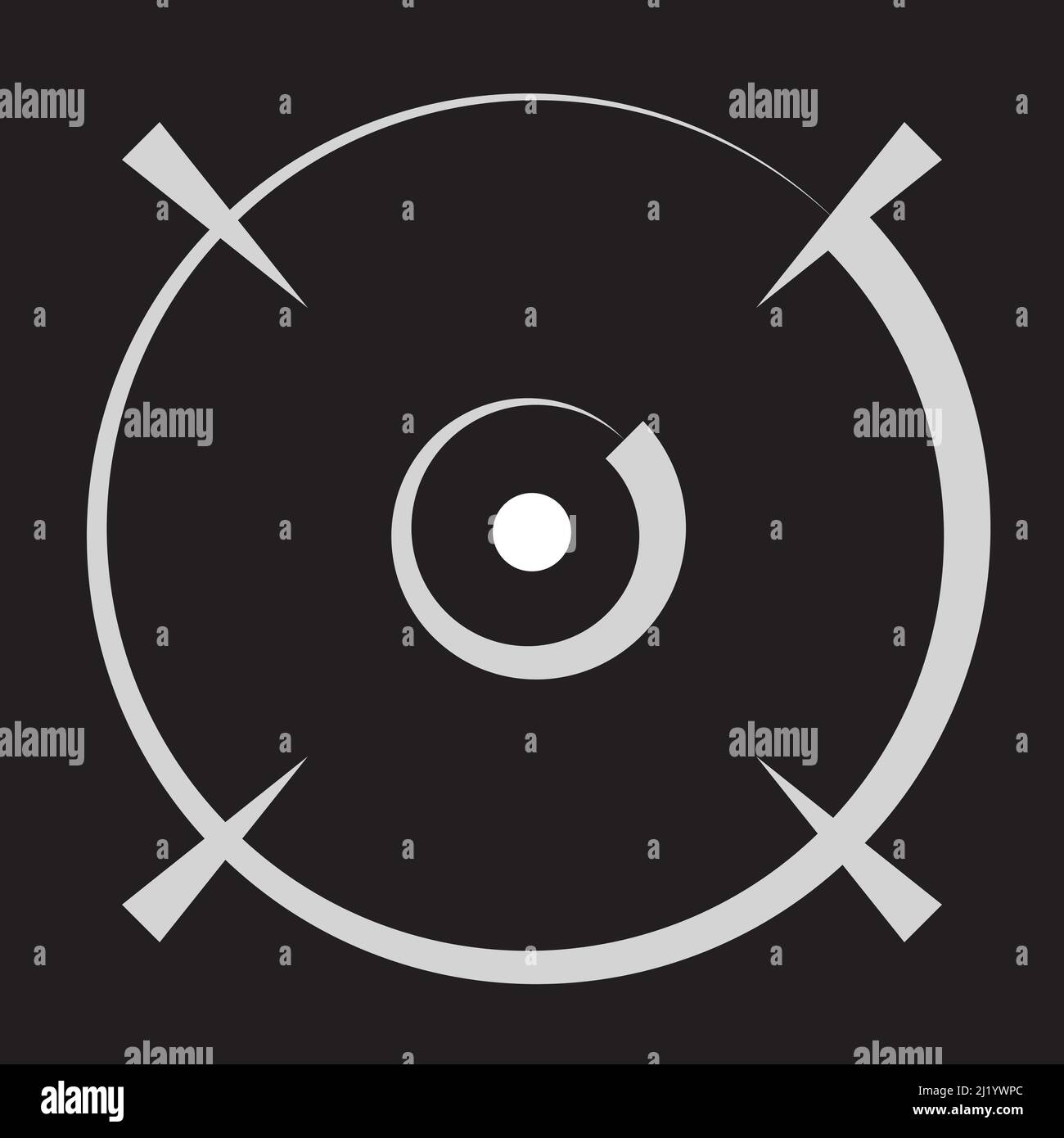 Crosshair, target, aim mark, icon. Reticle symbol for bullseye ...
