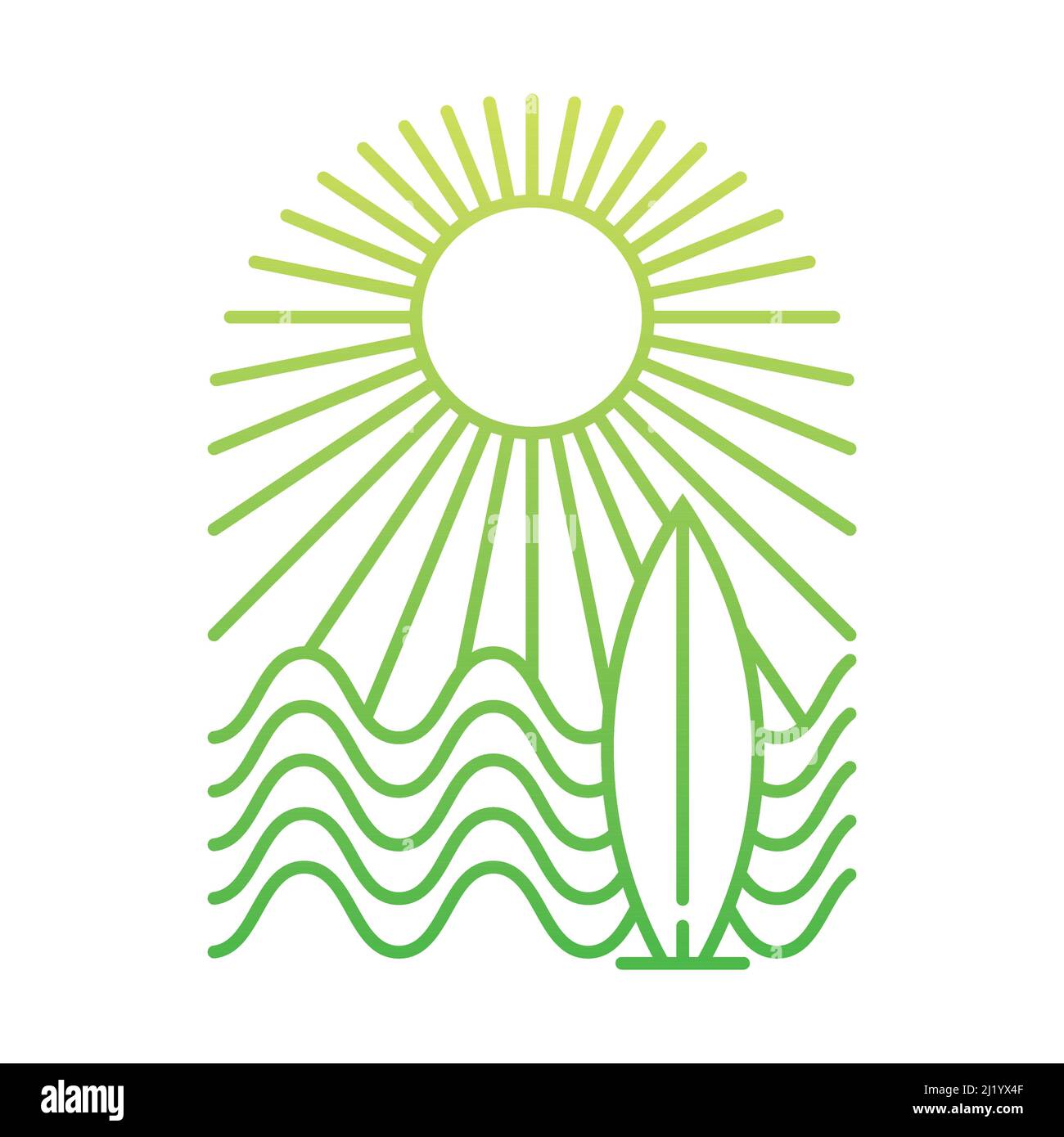 Ocean and beach panoramic landscape. Summer time design artwork ...