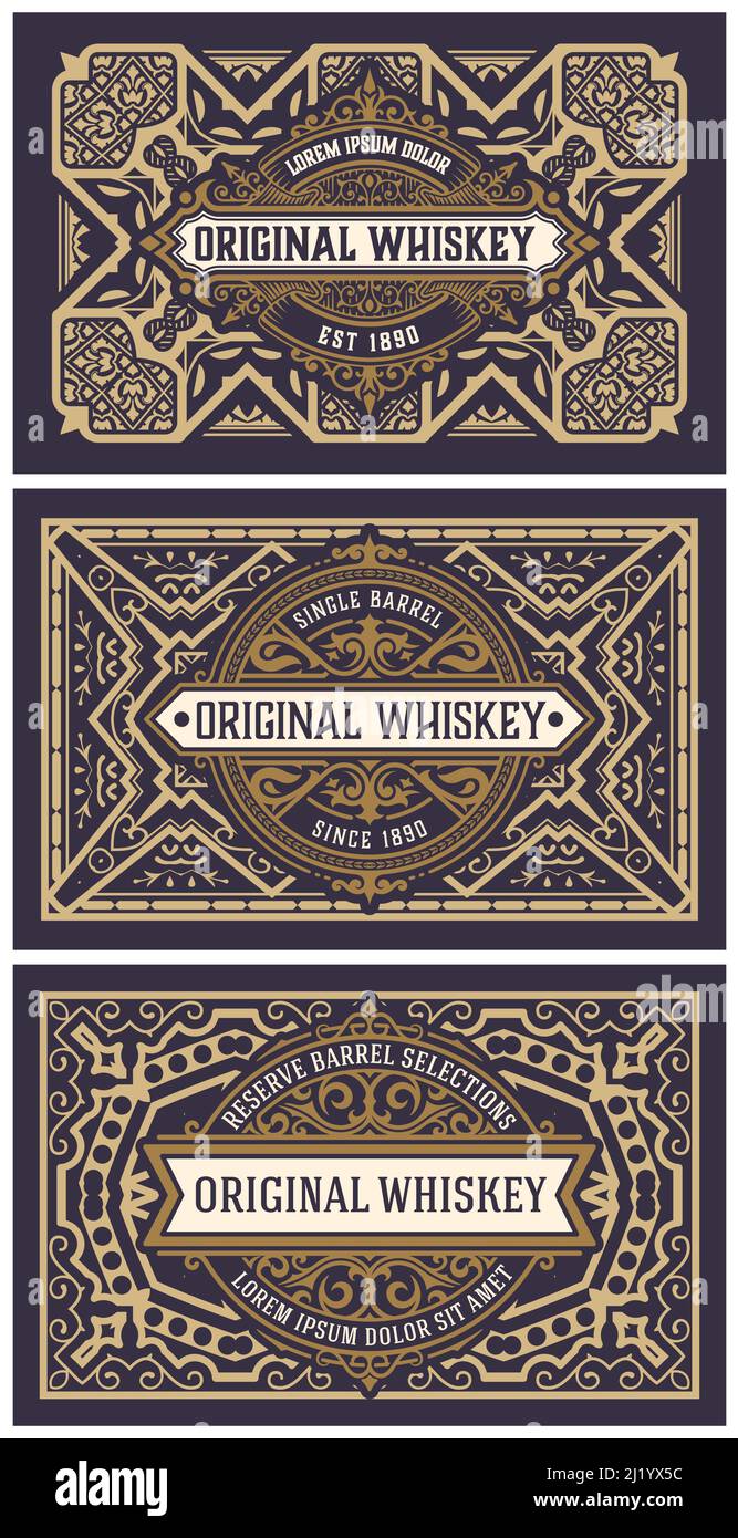Set of 3 vintage labels for packing Stock Vector Image & Art - Alamy