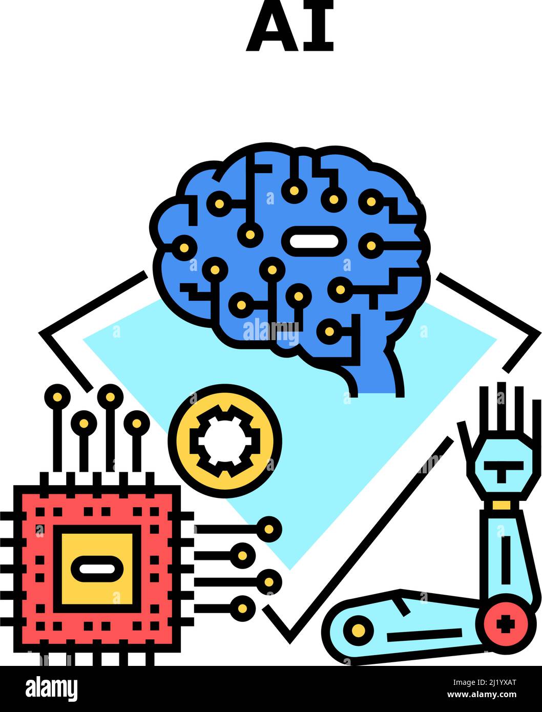 Ai Technology Vector Concept Color Illustration Stock Vector Image ...