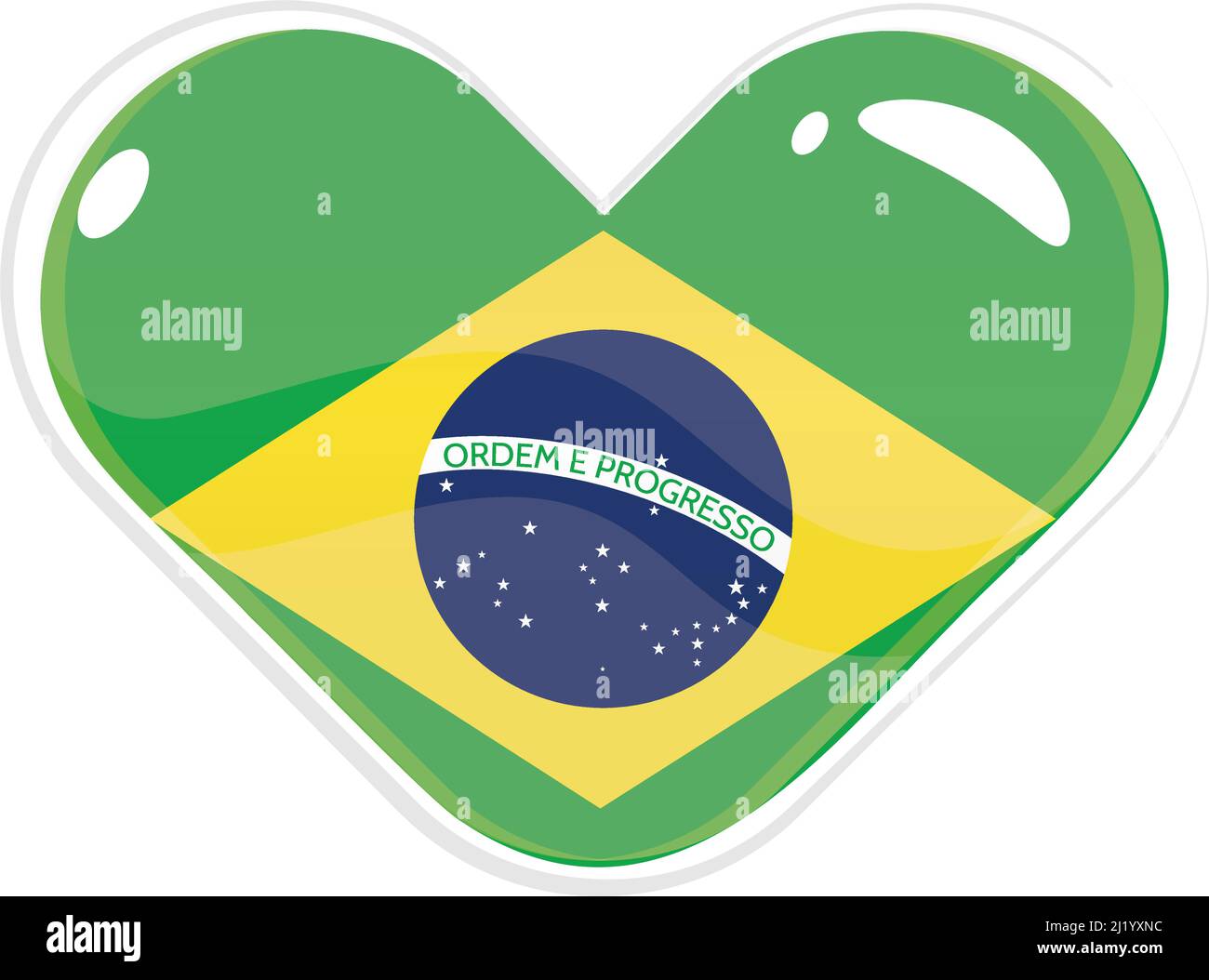 Isolated heart shape with the flag of Brazil Vector Stock Vector Image ...