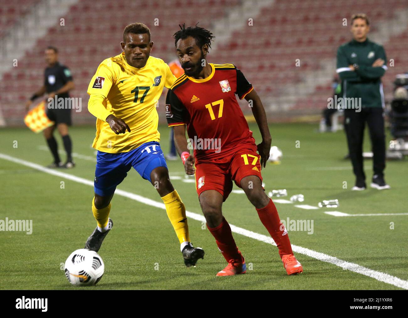 DOHA, QATAR - MARCH 27: Alvin Hou of Solomom Islands competes for the ...