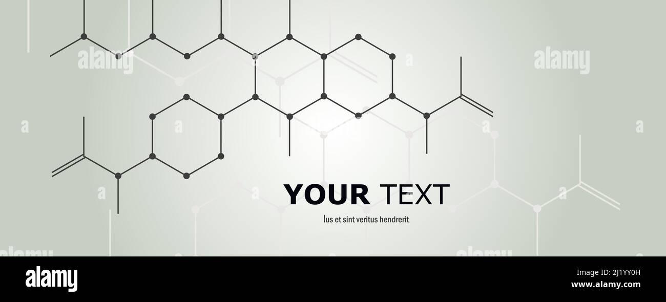 Chemistry abstract background with hexagonal molecular structure ...