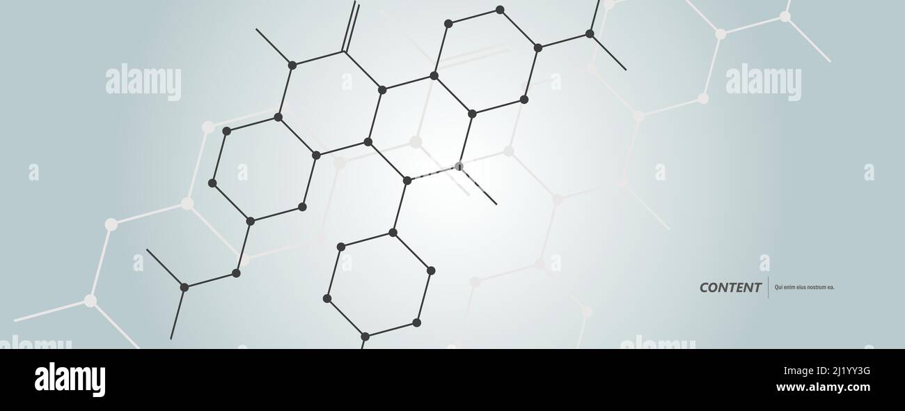 Chemistry abstract background with hexagonal molecular structure ...