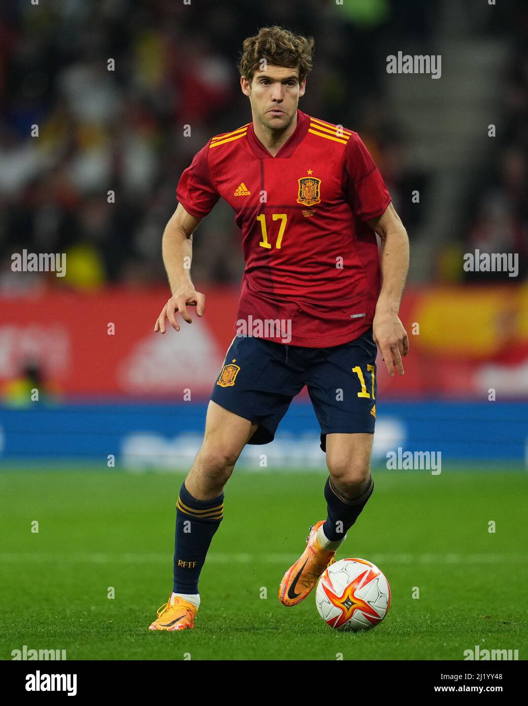 Marcos Alonso of Spain during the friendly match between Spain and ...