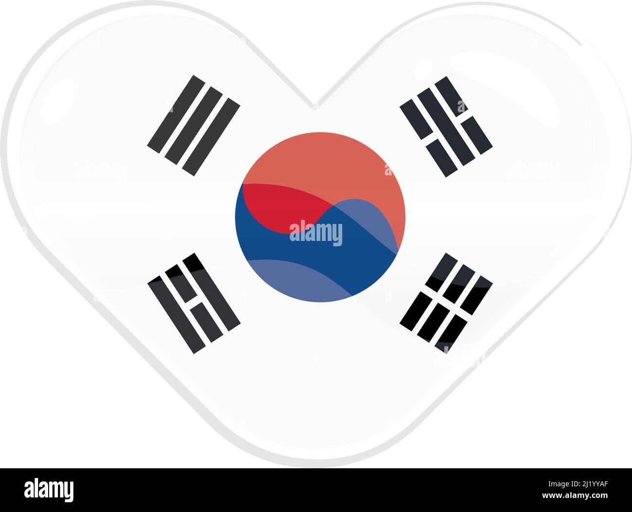Vector south korea flag heart hi-res stock photography and images - Alamy