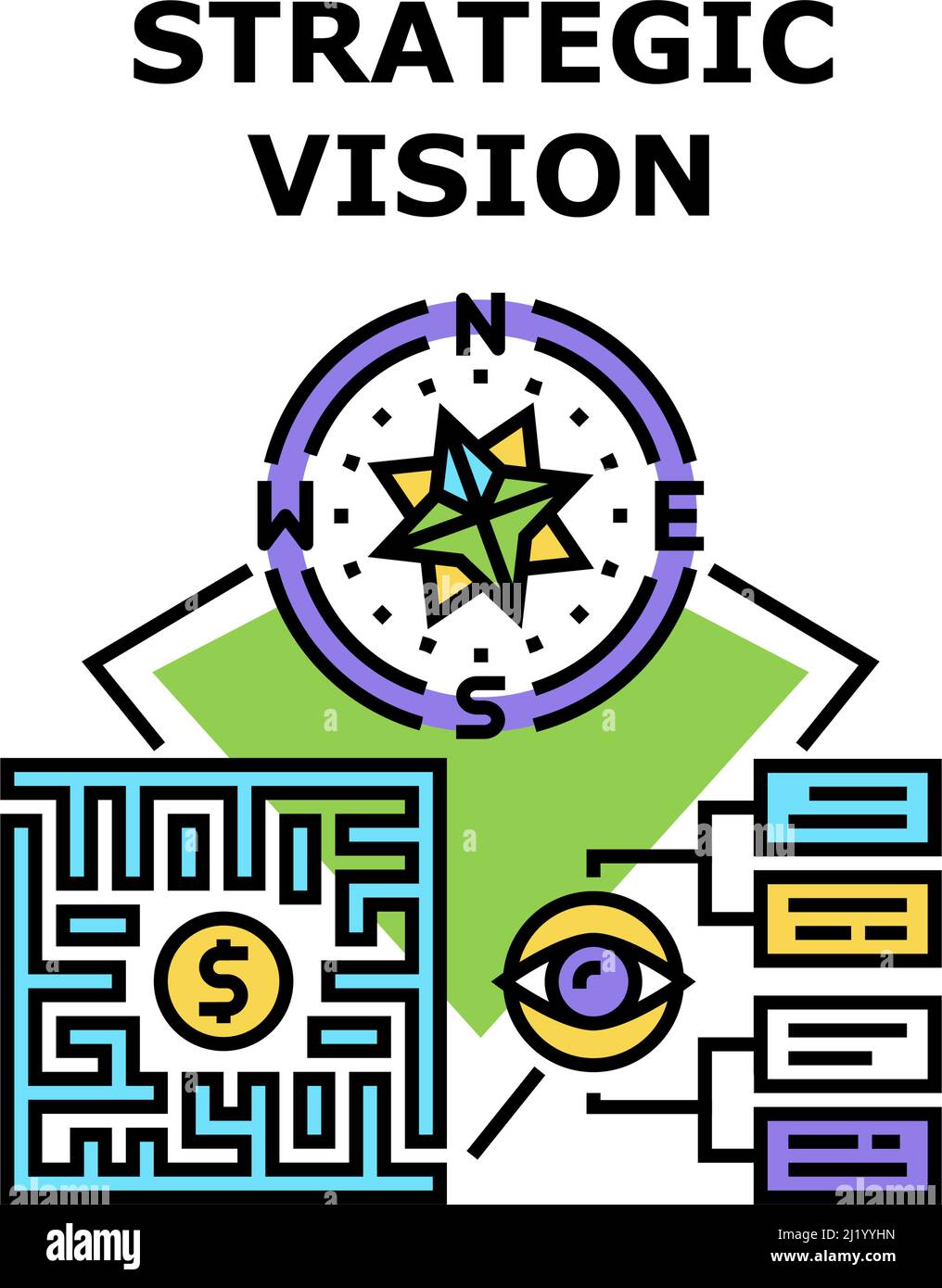 Strategic Vision Vector Concept Color Illustration Stock Vector Image ...