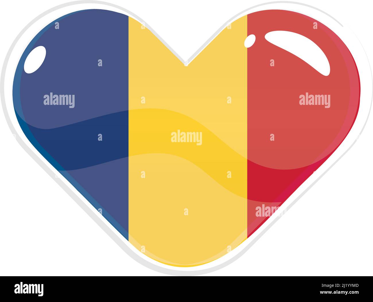 Isolated heart shape with the flag of Romania Vector Stock Vector Image ...