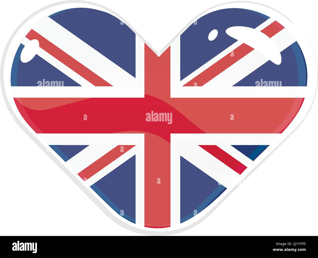 Isolated heart shape with the flag of the United Kingdom Vector Stock ...