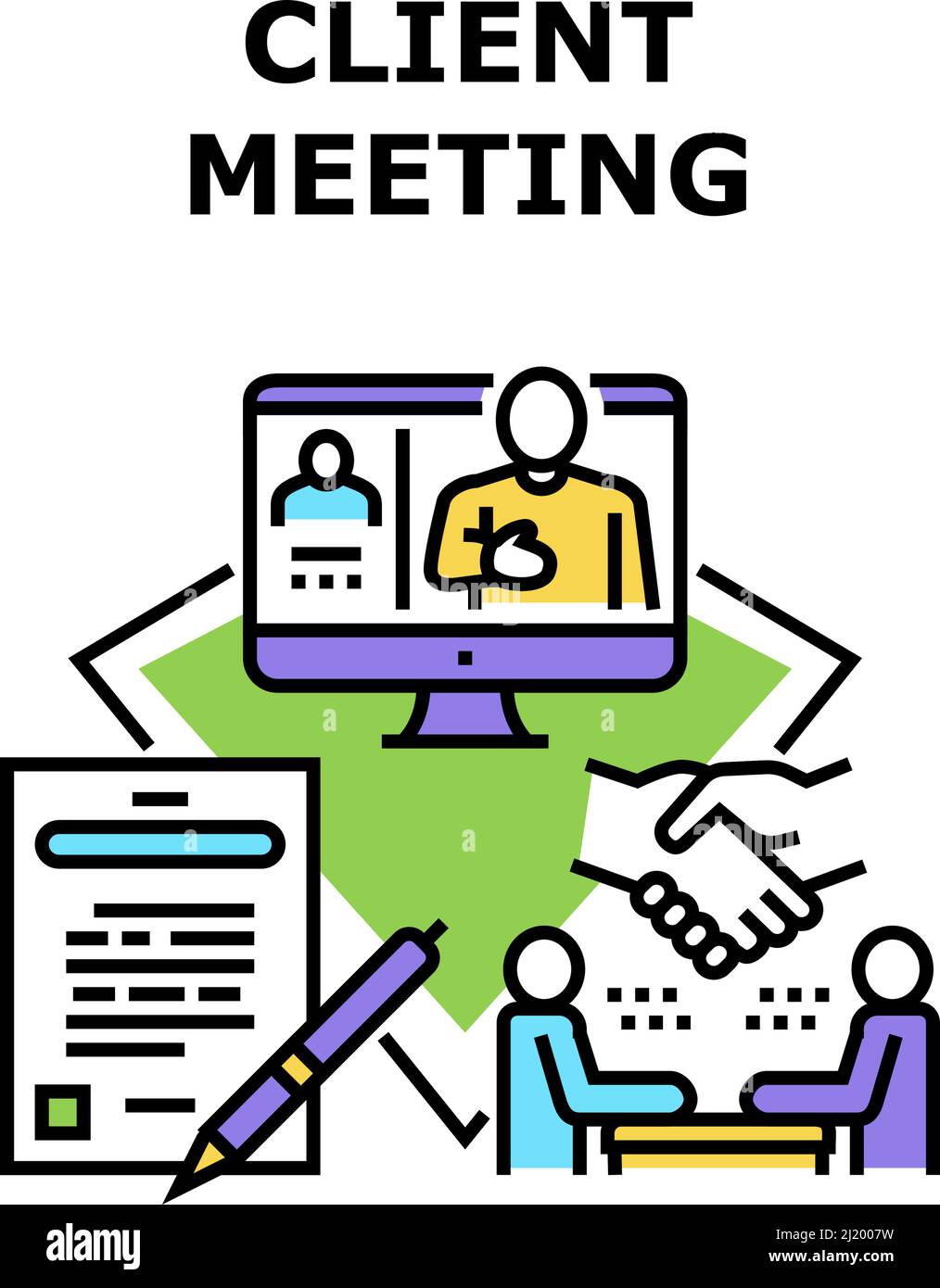 Client Meeting Vector Concept Color Illustration Stock Vector Image ...