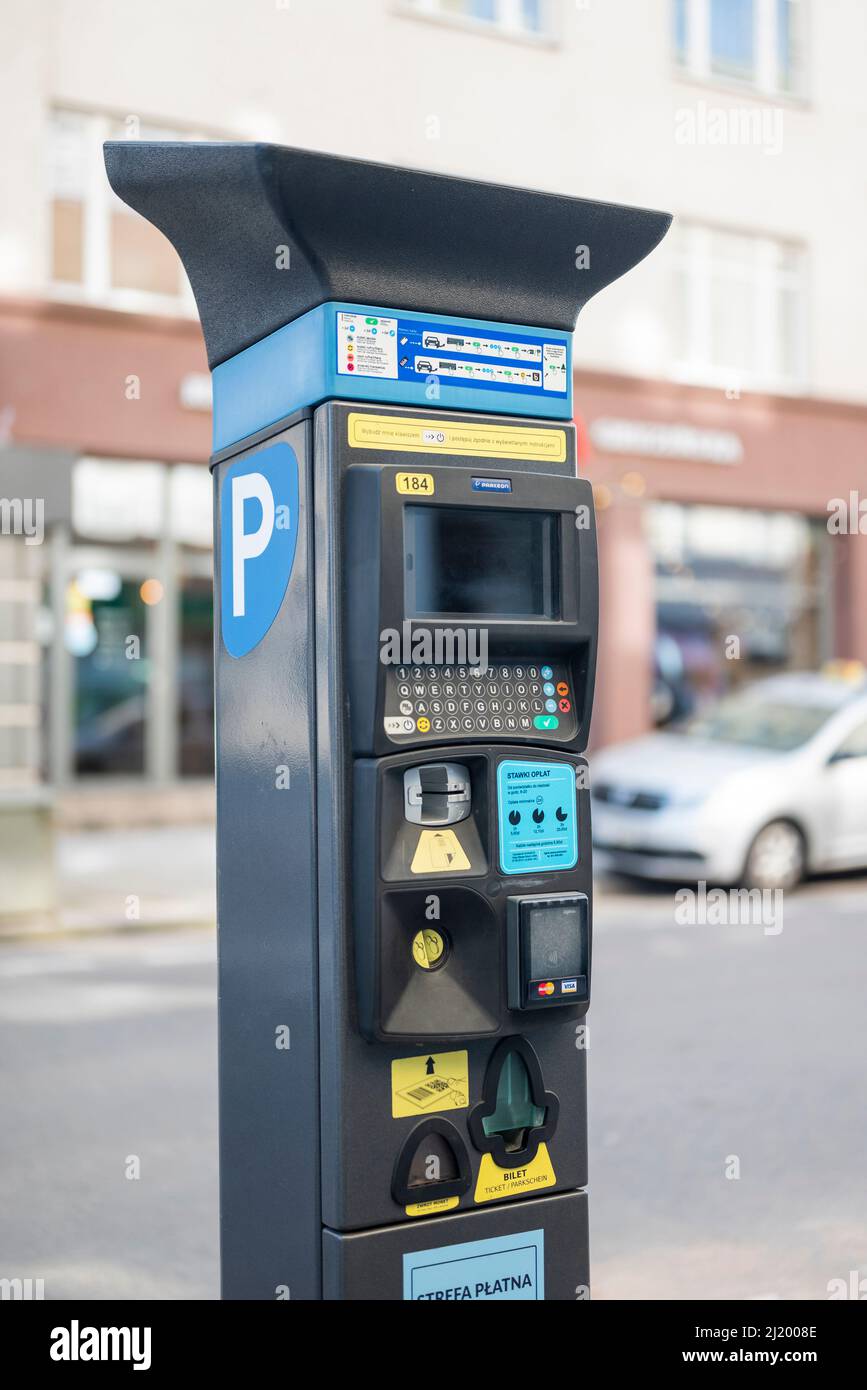 September 10, 2020, Gdansk Poland. self-parking machine Automated ...