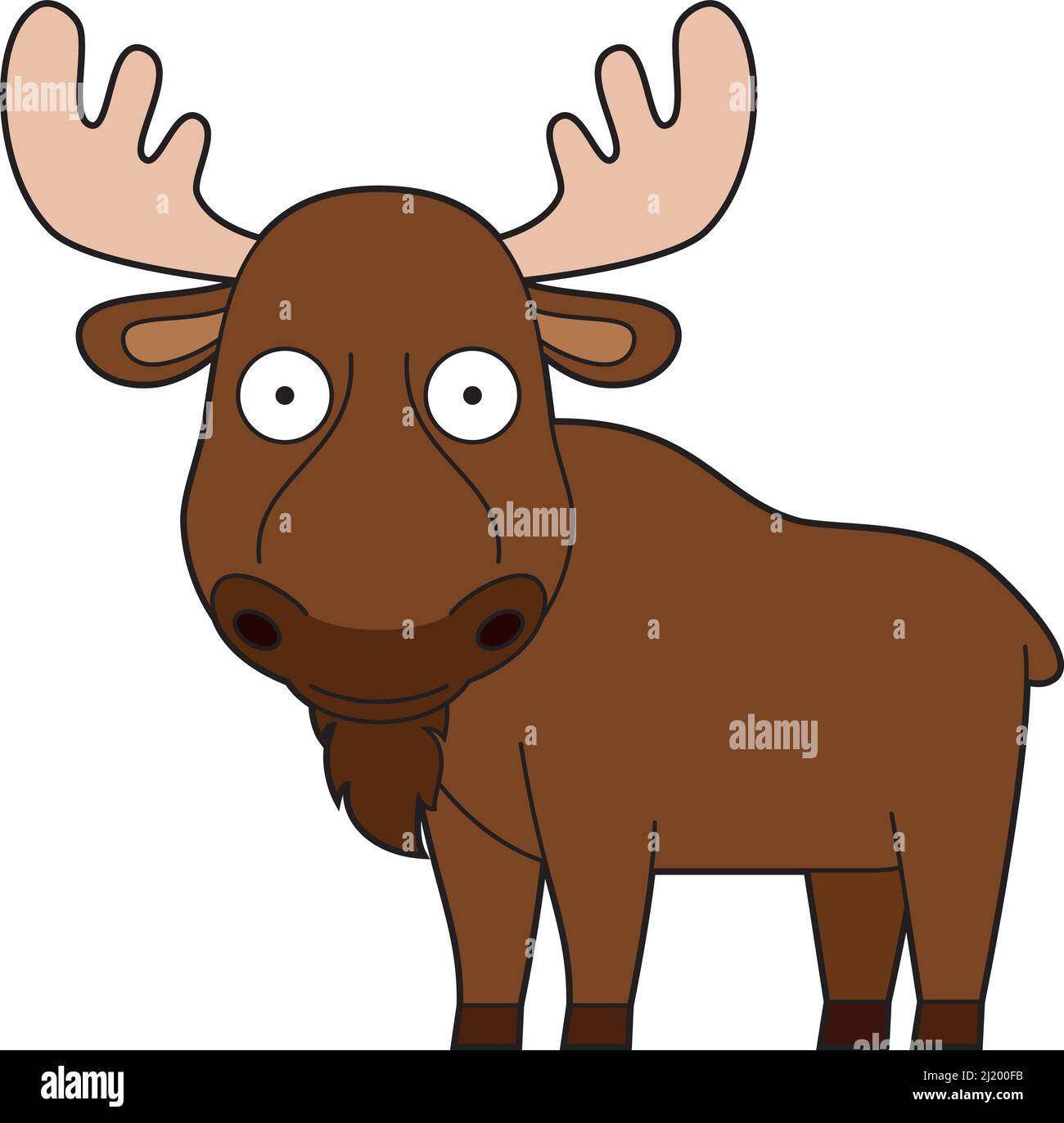 Cute cartoon vector illustration of a moose Stock Vector Image & Art ...